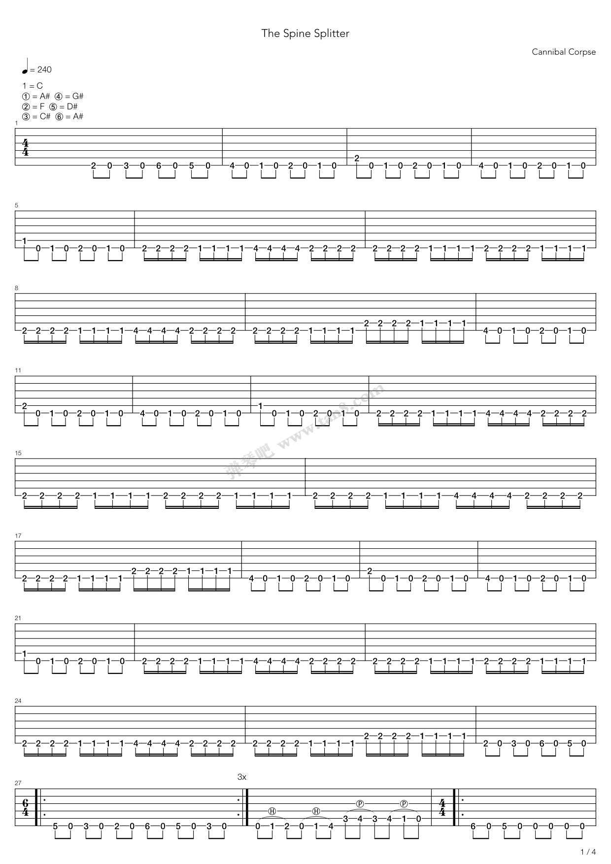 《Spine Splitter》吉他谱-C大调音乐网