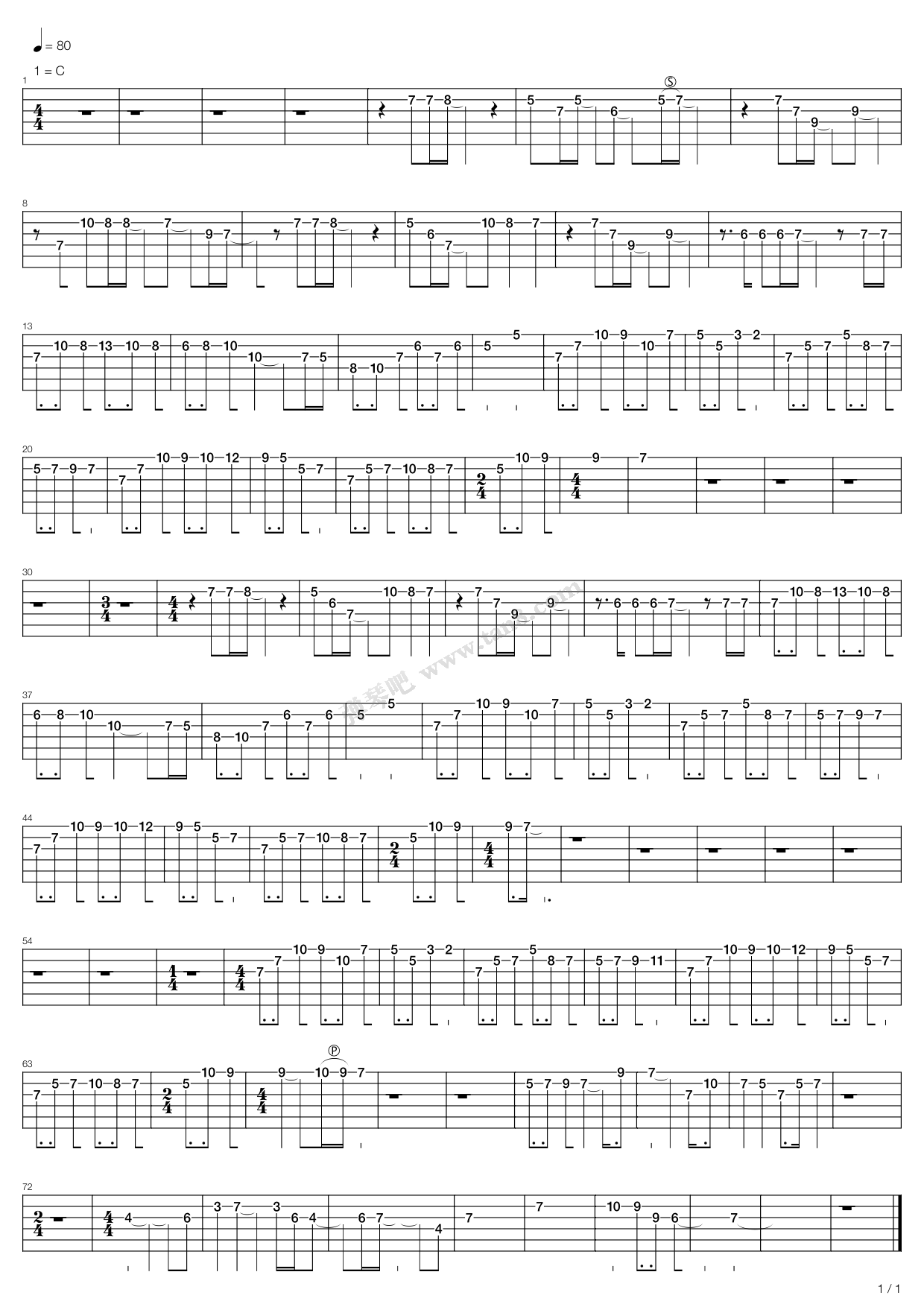 《Lydia》吉他谱-C大调音乐网