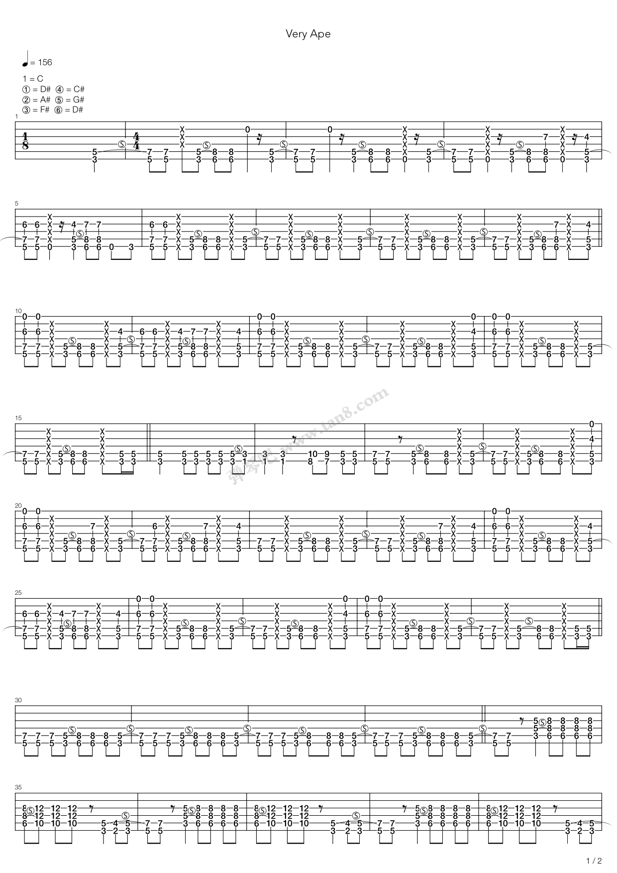 《Very Ape》吉他谱-C大调音乐网