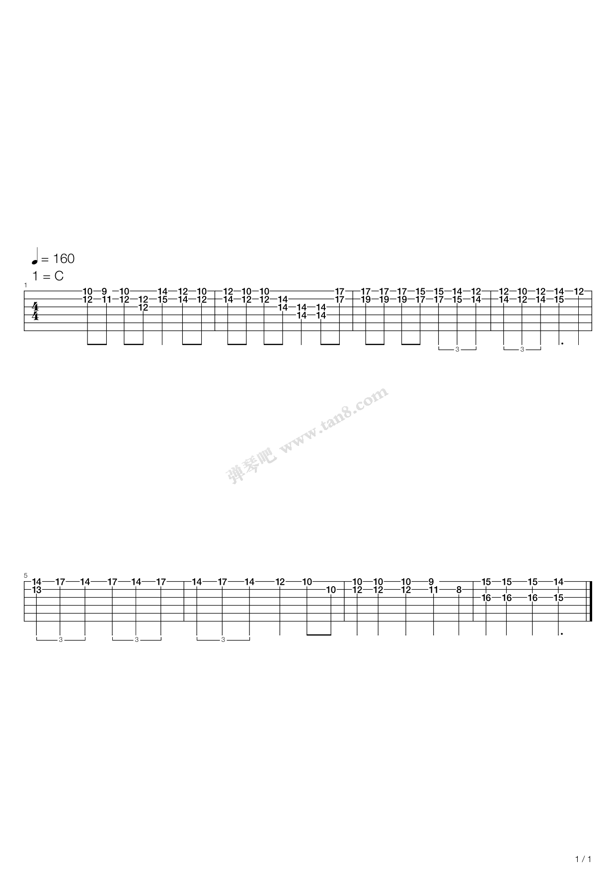 《Lydia》吉他谱-C大调音乐网